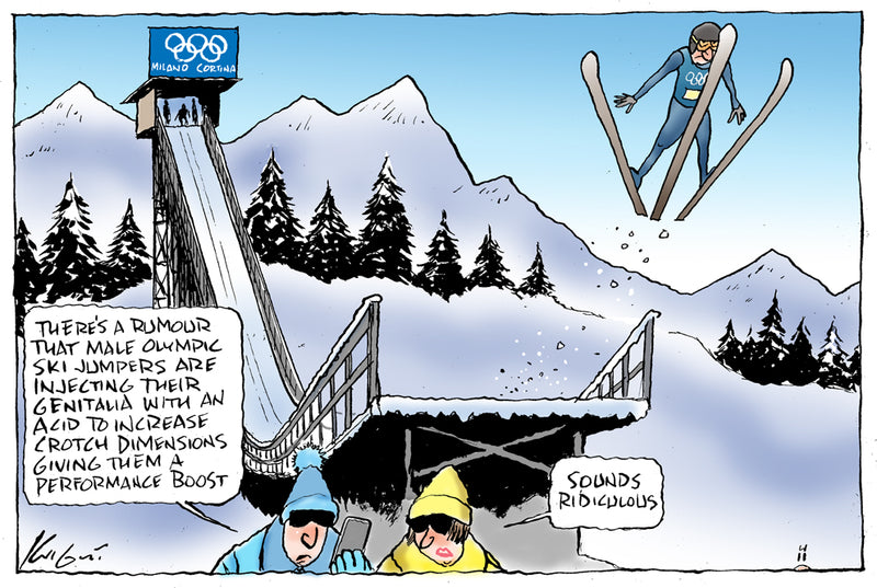 Olympic Ski jump rumours | Sports Cartoon – Knight Cartoons