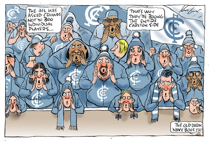 The Carlton Cheer Squad | Sports Cartoon – Knight Cartoons