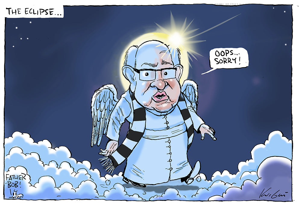 The death of Father Bob Maguire | Celebrity Cartoon – Knight Cartoons
