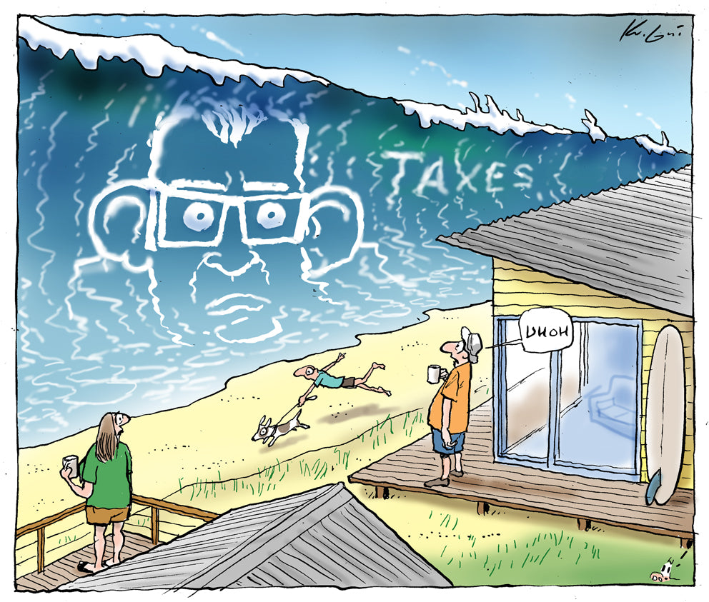 Victorian budget tsunami | Australian Political Cartoon – Knight Cartoons