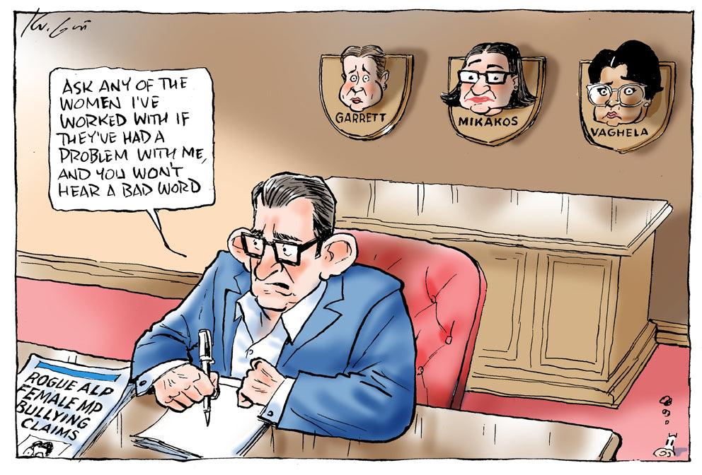 Dan Andrews' and women MPs | Australian Political Cartoon – Knight Cartoons