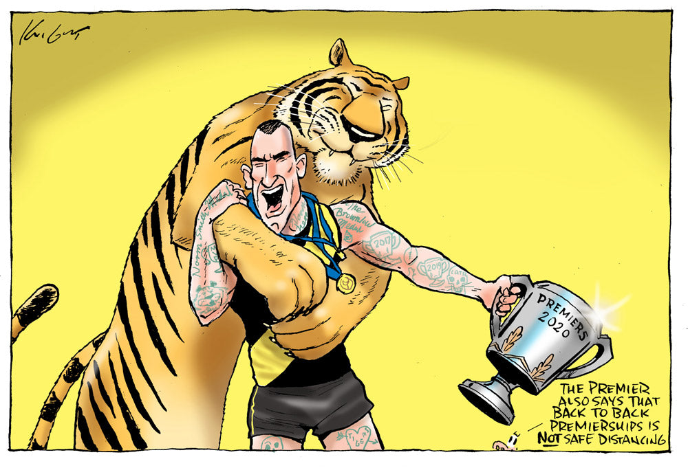 2020 AFL Grand Final Tigers victory | Sports Cartoon – Knight Cartoons