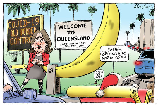 Queensland Reopens | Australian Political Cartoon – Knight Cartoons