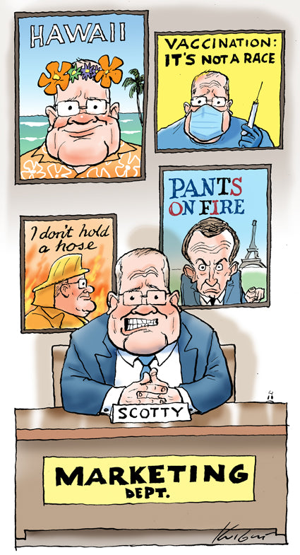 Scotty from Marketing | Australian Political Cartoon – Knight Cartoons