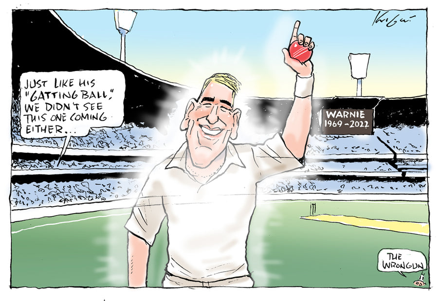 Shane Warne Passes | Sports Cartoon – Knight Cartoons