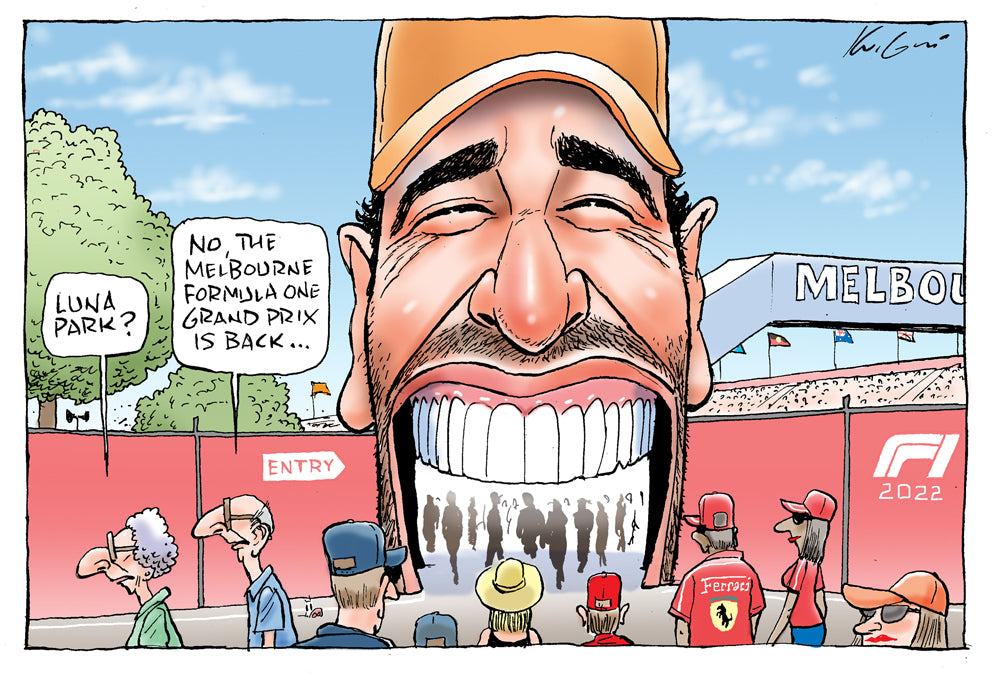 The Australian Grand Prix returns | Sports Cartoon – Knight Cartoons