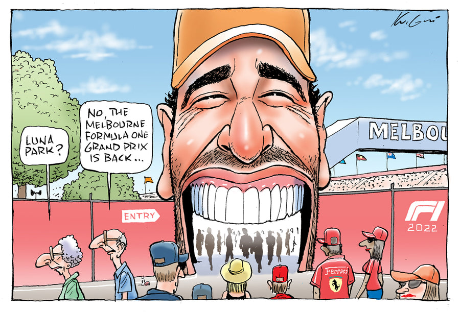 The Australian Grand Prix returns | Sports Cartoon – Knight Cartoons