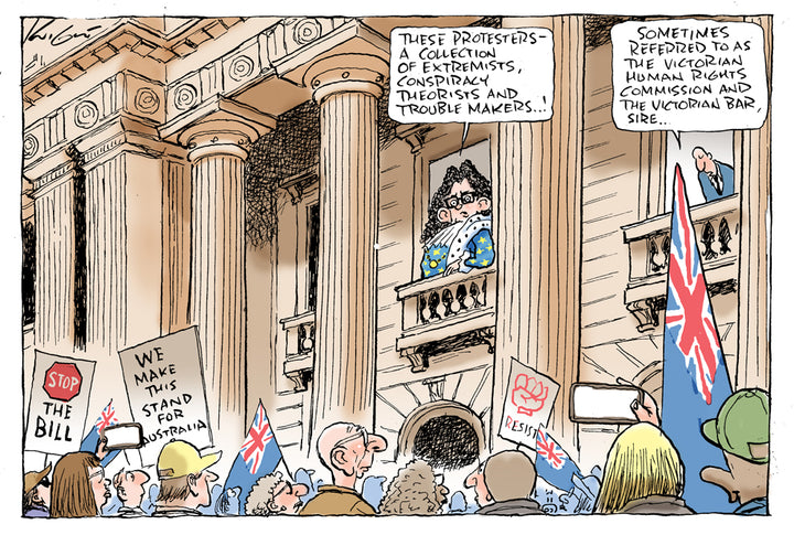 These Protestors... | Australian Political Cartoon – Knight Cartoons